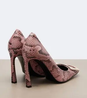 ROGER VIVIER Trompette Snake-print Leather Pumps