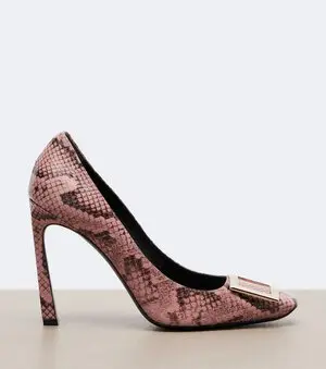 ROGER VIVIER Trompette Snake-print Leather Pumps