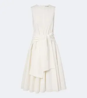 JW Anderson Cotton Cloqu� Midi Dress - White