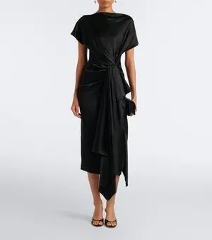 ROKSANDA Zoa Draped Satin Midi Dress