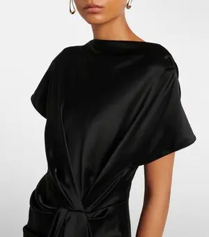 ROKSANDA Zoa Draped Satin Midi Dress
