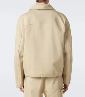 Loewe Cotton Twill Jacket With Drawstring Hem - Beige