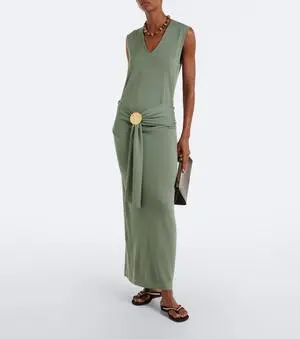 HERBERT LEVINE Embellished Suede Thong Sandals