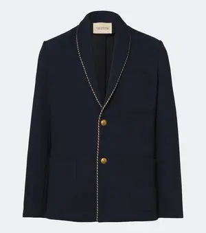 Valentino Garavani Cotton Twill Blazer - Blue