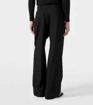 Saint Laurent Pinstripe Wool-blend Wide-leg Pants
