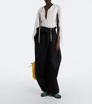 JW Anderson Belted Wool Wide-leg Pants