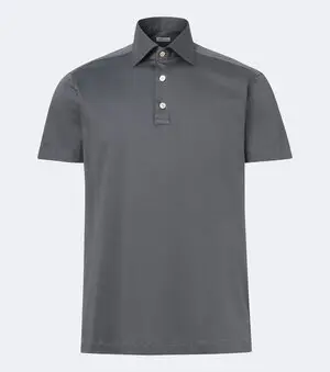 Kiton Cotton Jersey Polo Shirt - Grey