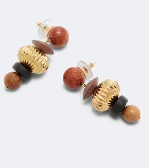 JENNIFER BEHR Lavon Embellished Gold-plated Drop Earrings