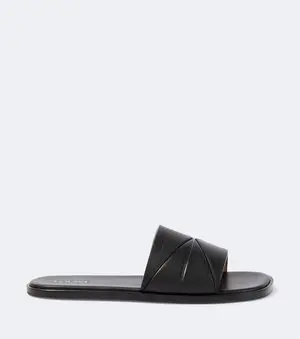 Loewe Origami Leather Slides - Black
