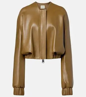 Khaite Cordan Leather Jacket - Green