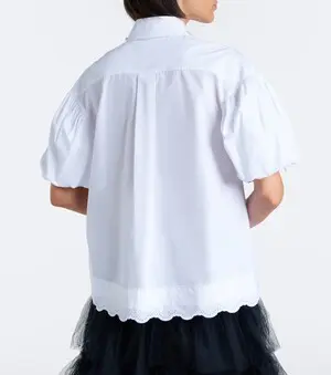 Simone Rocha Embellished Scalloped Cotton Shirt
