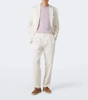 Canali Linen And Silk Suit Pants - White