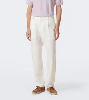 Canali Linen And Silk Suit Pants - White