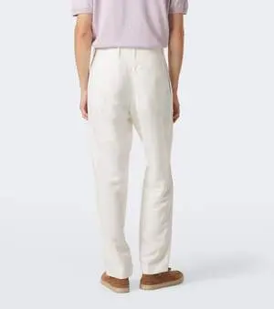 Canali Linen And Silk Suit Pants - White