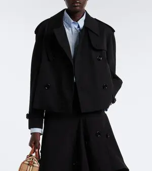 Burberry Double-breasted Cotton Gabardine Jacket