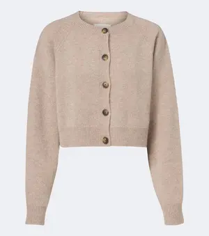 Loulou De Saison Heike Cropped Cashmere Cardigan - Beige