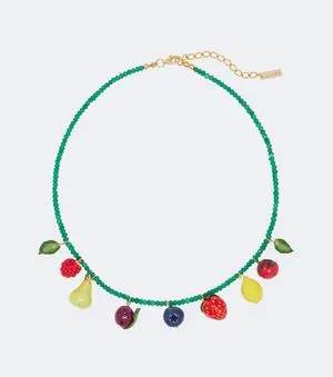 JENNIFER BEHR Embellished Fruit Charm Necklace - Multicoloured