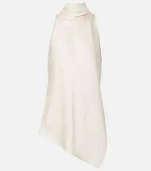 Brunello Cucinelli Brunello Cucinelli Asymmetrical Silk Top White