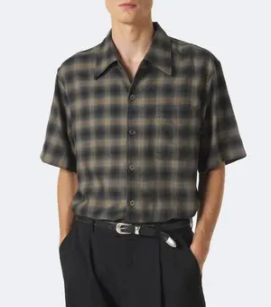 Our Legacy Every Checked Cotton And Wool Shirt