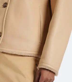 YVES SALOMON Shearling-trimmed Leather Jacket