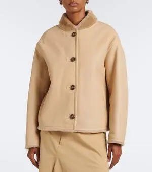 YVES SALOMON Shearling-trimmed Leather Jacket