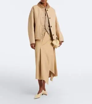 YVES SALOMON Shearling-trimmed Leather Jacket