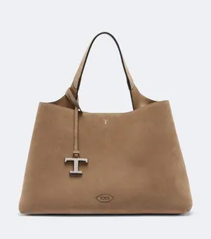 TOD'S Suede Top-handle Bag - Brown
