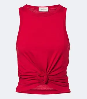 Magda Butrym Cropped Cotton-blend Top - Red