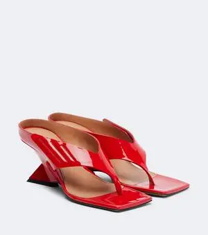 Attico Cheope Patent Leather Thong Sandals - Red