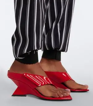 Attico Cheope Patent Leather Thong Sandals