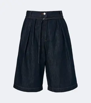 Dries Van Noten Belted Denim Shorts - Blue