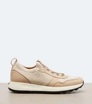 TOD'S Leather-trimmed Fabric Sneakers