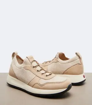 TOD'S Leather-trimmed Fabric Sneakers