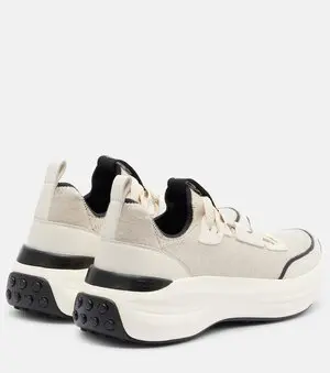 TOD'S Leather And Suede Trimmed Sneakers