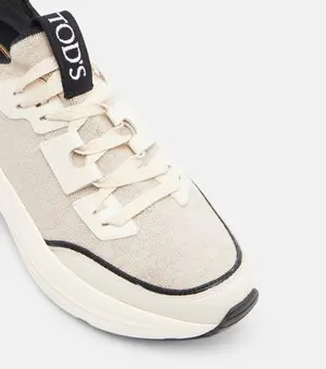 TOD'S Leather And Suede Trimmed Sneakers
