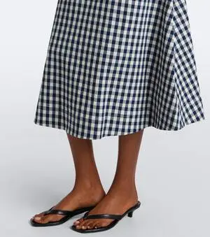 Veronica Beard Aila Gingham Cotton Midi Dress - Blue