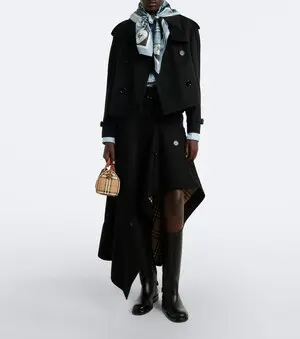 Burberry Asymmetric Cotton Maxi Skirt