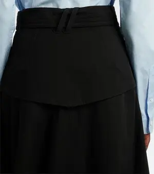 Burberry Asymmetric Cotton Maxi Skirt