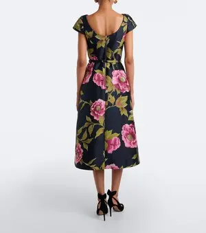 Carolina Herrera Floral Jacquard Midi Dress