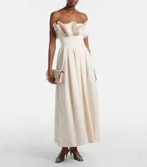 Khaite Claude Draped Bustier Dress