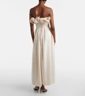 Khaite Claude Draped Bustier Dress - White
