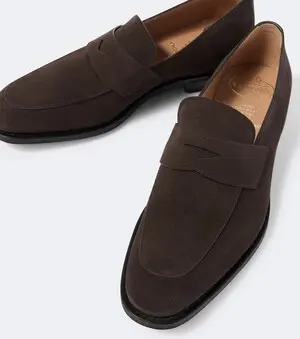 Church's Hertford Suede Penny Loafers Ebony - Brown