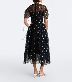 Simone Rocha Embroidered Tulle Midi Dress