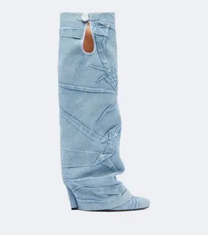 Attico Leon Knee-high Denim Boots