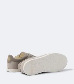 Brunello Cucinelli Suede-trimmed Leather Sneakers