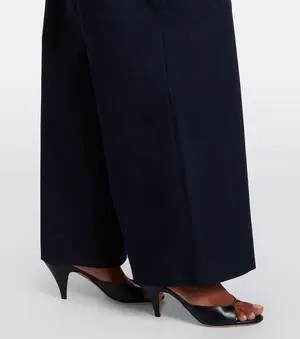 Veronica Beard Allman Pleated Cotton-blend Wide-leg Pants