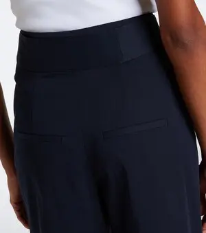 Veronica Beard Allman Pleated Cotton-blend Wide-leg Pants