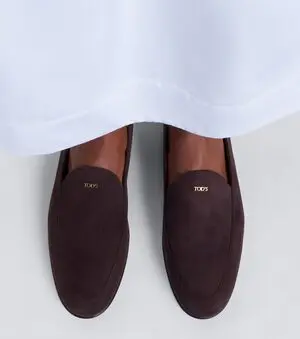 TOD'S Suede Almond Toe Loafers