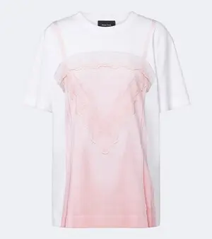 Simone Rocha Trompe L’oil Cotton Jersey T-shirt - White