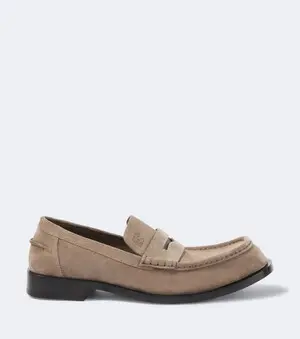 Loewe Suede Penny Loafers